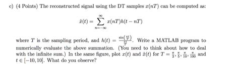 solved exercise sampling consider the ct signals x t