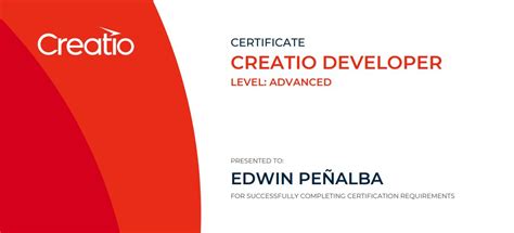 Certification For Creatio Developer Advanced De Creatio 🤓 Edwin Peñalba