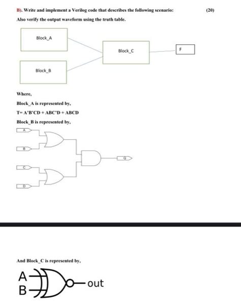 Solved B Write And Implement A Verilog Code That Chegg Com