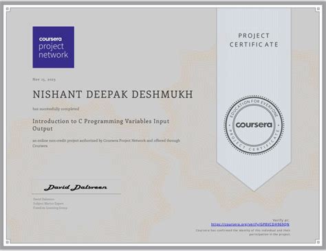 Completed C Programming Course Nishant Deshmukh Posted On The Topic
