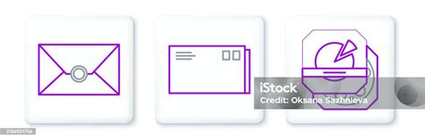 골판지 상자에 있는 선 피자 봉투 및 아이콘을 설정하십시오 벡터 나무 기둥에 대한 스톡 벡터 아트 및 기타 이미지 나무 기둥 뉴스레터 다중 색상 Istock