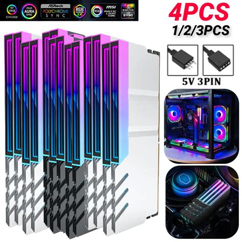 Ram 방열판 라디에이터 5v 3 핀 Argb Pc 메모리 냉각 조끼 방열판 쿨러 Ddr2 Ddr3 Ddr4 Ddr5 데스크탑