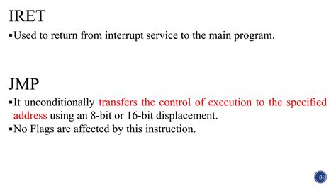 Branching Instructions In 8086 Microprocessor PPT