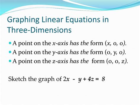 PPT Graphing Points And Linear Equations In Three Dimensions PowerPoint Presentation ID