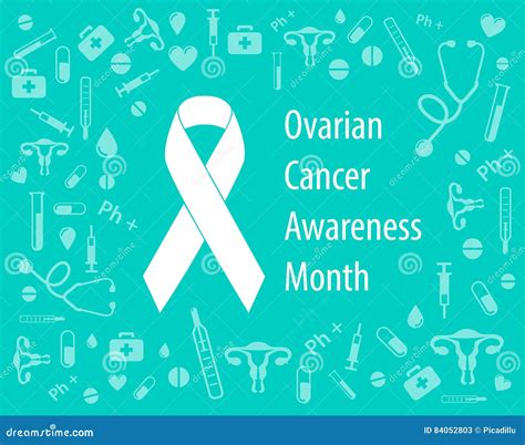 Ovarian Cancer Awareness Month Flat Design Vector Background