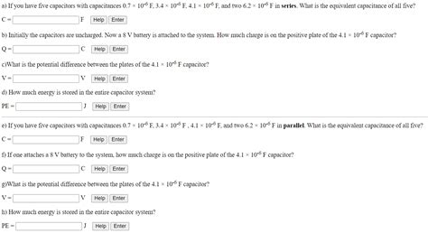 Solved A If You Have Five Capacitors With Capacitances