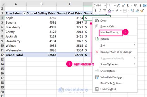 Pivot Table Percentage Difference Between Two Columns Methods ExcelDemy