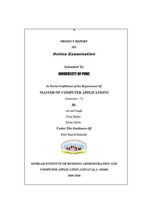 online examination project report documentation only pdf internet