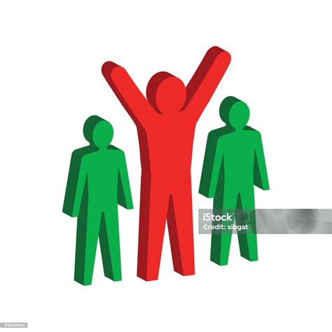 리더십 팀웍 개념 기호입니다 평면 아이소메트릭 아이콘입니다 웹 디자인 Ui 모바일 애플 리 케이 션 Infographic 위한 3d 스타일 그림 3차원 형태에 대한 스톡