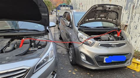 생활 정보 방전된 자동차 배터리 점퍼 케이블 연결 순서