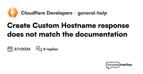 Create Custom Hostname Response Does Not Match The Documentation