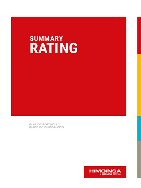 Himoinsa Summaryrating Pdf Energy Technology