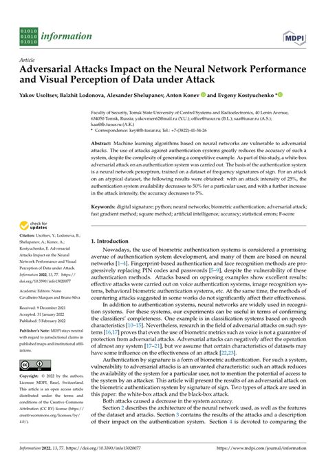 Pdf Adversarial Attacks Impact On The Neural Network Performance And