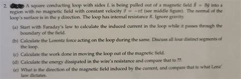 solved z y 2 a square conducting loop with sides l is
