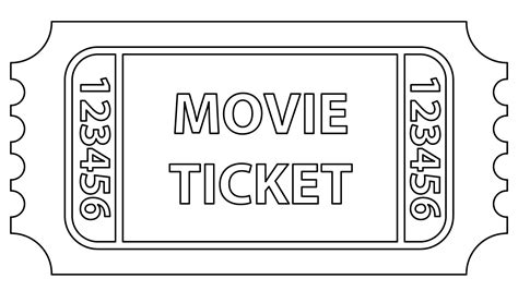 Movie Ticket Coloring Page Colouringpages