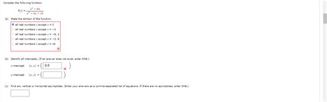 solved consider the following function f x x2−6x−16x2−64