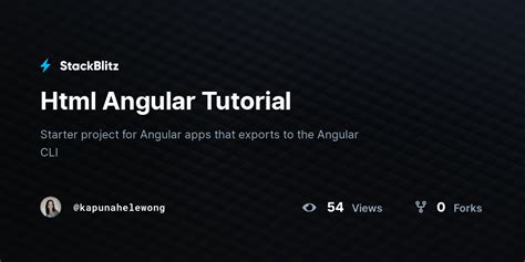 Html Angular Tutorial Stackblitz