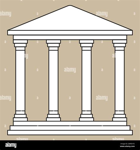 Roman Columns Roof Classic Roman Columns Roof Great Design For Any Purposes Vector
