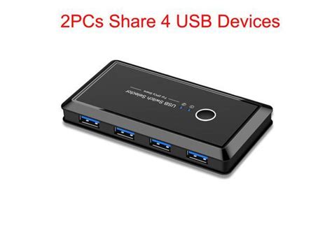 Luom T06 KVM Switch USB 3 0 Switch Selector 2 Port PCs Sharing 4 Devices USB 3 0 For Keyboard