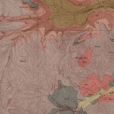 Yellowstone Geologic Map Of Crandall 1904 Map Gallery Wrap Canvas