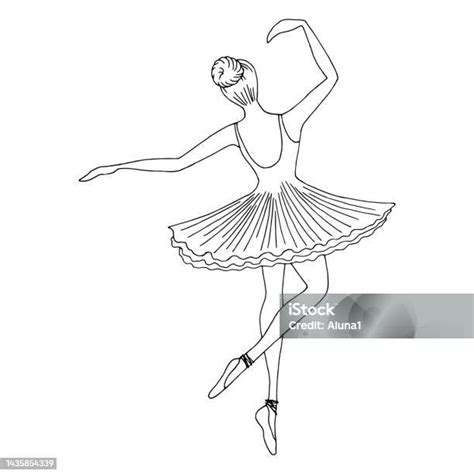 발레리나 댄서 그래픽 블랙 화이트 고립 스케치 일러스트 레이 션 벡터 검은색에 대한 스톡 벡터 아트 및 기타 이미지 검은색 공연 댄서 Istock