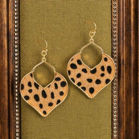 1 쌍 레오파드 프린트 가죽 댕글 귀걸이 웨스턴 카우보이 빈티지 스타일 기하학적 스테이트먼트 드롭 귀걸이 여성을 위한 트렌디한 휴가 패션 쥬얼리 지금 바로 오늘의