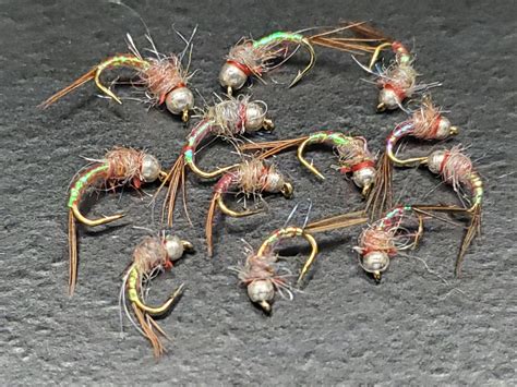 Dozen Tungsten Rainbow Warrior Selection Rainbow Warrior Nymph Tungs Baxter House River