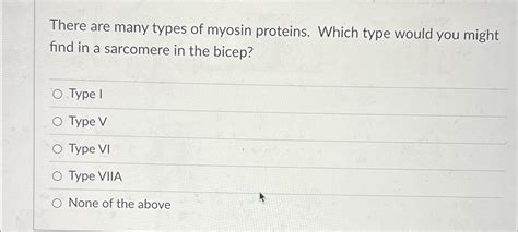 Solved There Are Many Types Of Myosin Proteins Which Type