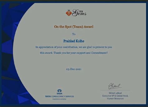 Prahlad Kolhe On Linkedin Tcs Tcser Onthespot Tataconsultancyservices
