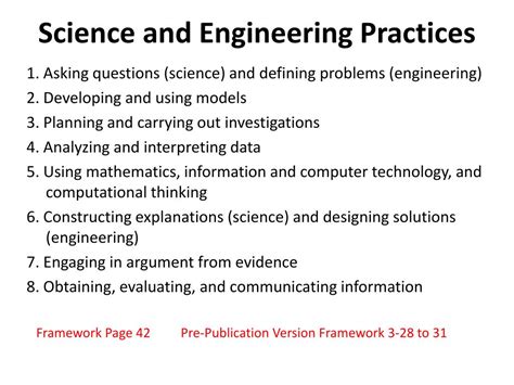 Ppt Scientific And Engineering Practices In The Framework And Next Generation Science
