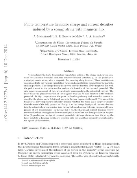 Pdf Finite Temperature Fermionic Charge And Current Densities Induced