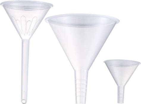 Young4us Plastic Funnel Set 3 Pcs Lab Pp Funnels 100mm X 1 75mm X 1