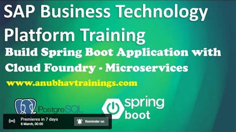 Sap Btp Training Sap Cloud Foundry Spring Boot And Postgre Sql