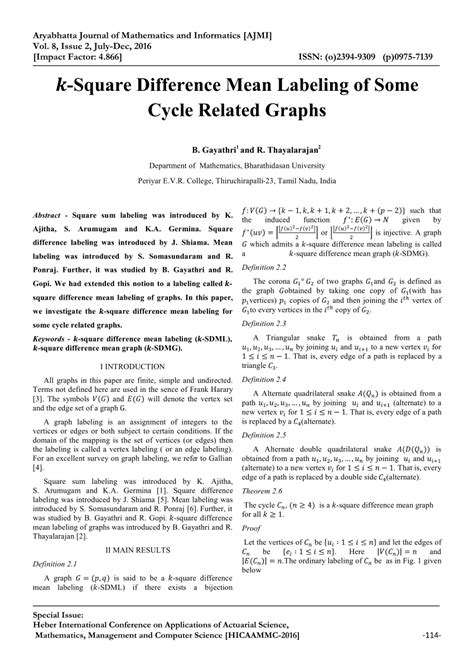 Pdf K Square Difference Mean Labeling Of Some Cycle Related Graphs