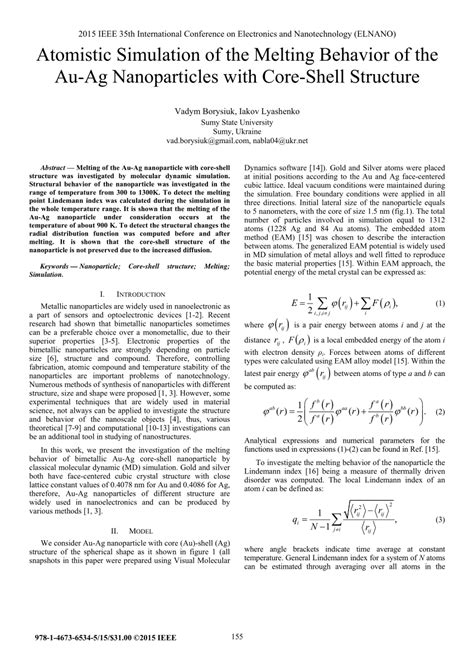 Pdf Atomistic Simulation Of The Melting Behavior Of The Au Ag