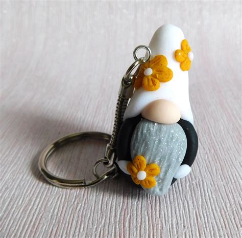 Gonk Keyring Spring Yellow Gnome Keychains Funny Cute Etsy