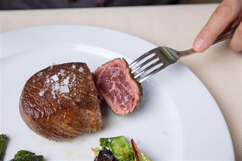 Premium Photo Delicious Steak From Marbled Meat In The Restaurant