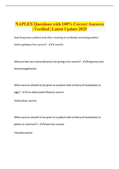 Naplex Questions With 100 Correct Answers Verified Latest Update 2025 Naplex Stuvia Us