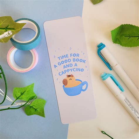 Capybara Bookmark Cute Capybaras Bookmark T For Book Lovers Etsy