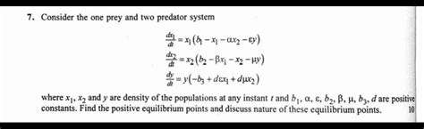 Solved No Hints Find Equilibrium Point Of The System And