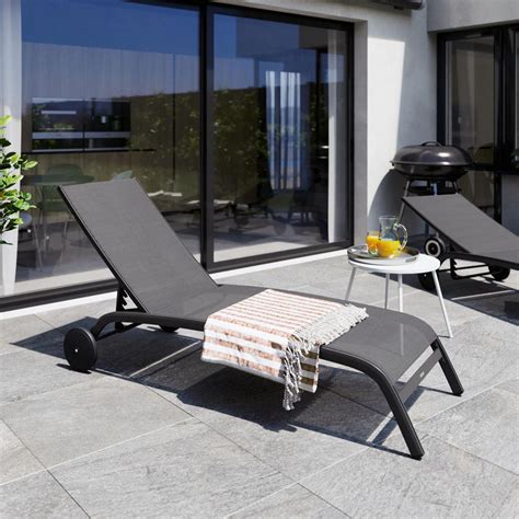 Naterial Camastro Reclinable de Textileno y Aluminio con Ruedas, Model