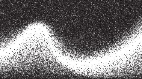 Dotwork Wave Pattern Background Black Noise Stipple Dots Dotted