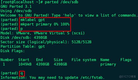 Centos 7使用parted对大于2t的硬盘分区裘悦的技术博客51cto博客