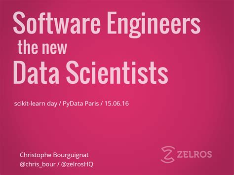 Software Engineers The New Data Scientists Speaker Deck