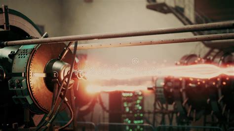 Conceptual High Tech Power Thermonuclear Or Nuclear Reactor Stock