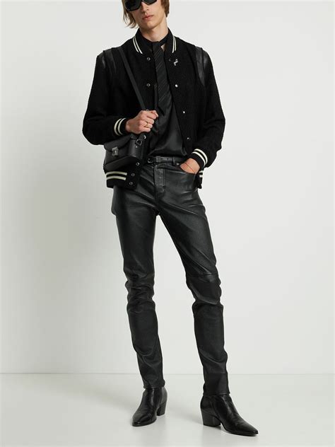 Saint Laurent Teddy Wool Bomber Jacket Saint Laurent