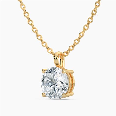 Lab Grown Diamond Classic Solitaire Pendant Round 1000 Ct Tw D E