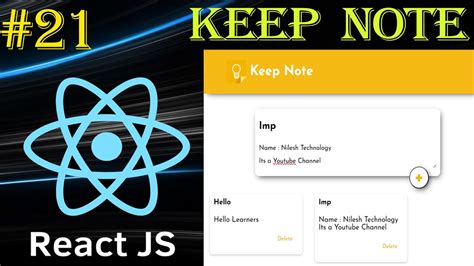 React Tutorial 21 Keep Note Using Props Components Mini Project