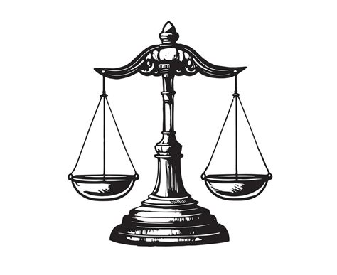 Scales For Weighing Libra Justice Hand Drawn Vector Hand Drawn