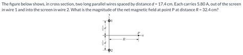 Solved The Figure Below Shows In Cross Section Two Long